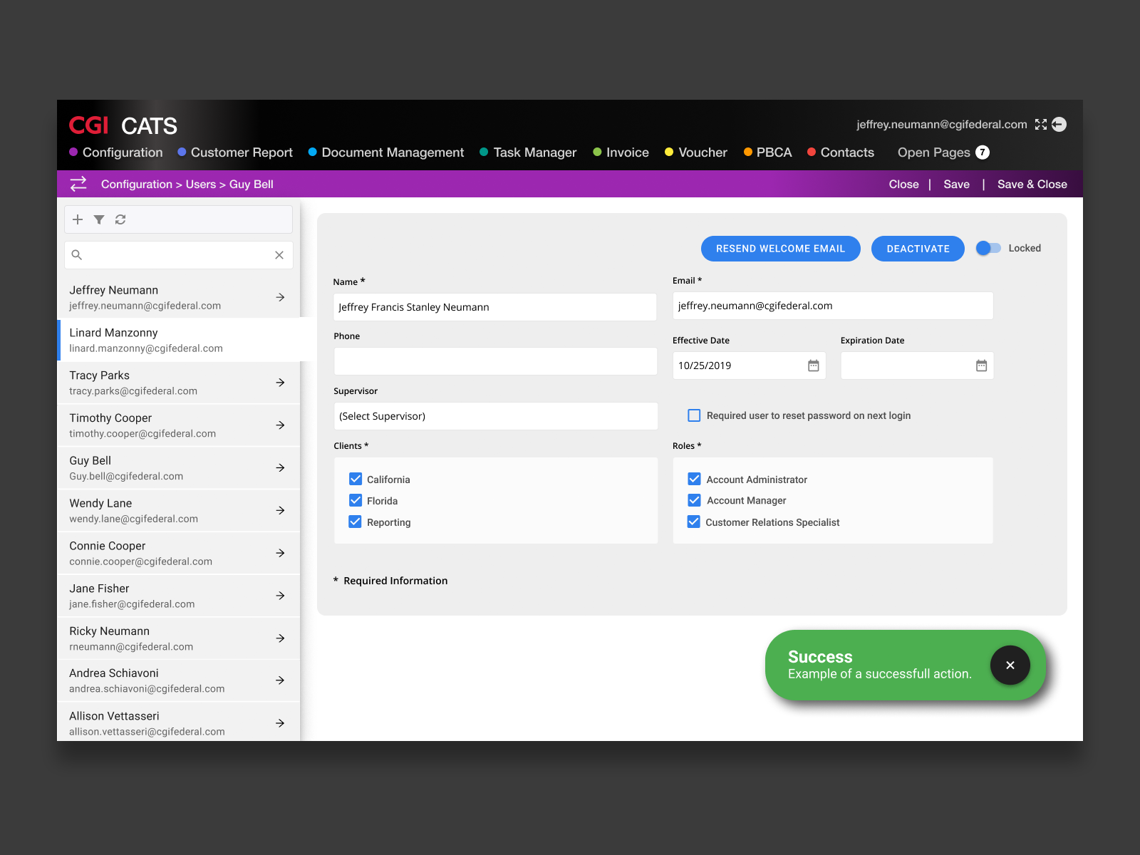 CGI CATS Configuration Screen by Jeffrey F. S. Neumann on Dribbble