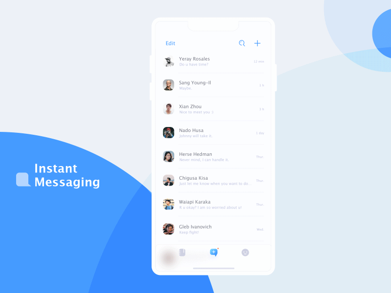 IM-chat UI motion by Monini on Dribbble