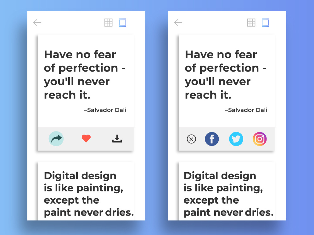 Dailyui #010- social share button by sai krishna on Dribbble