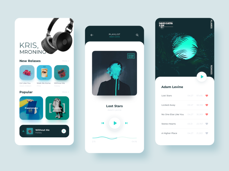 Music App Design by ONE_JING for Top Pick Studio on Dribbble