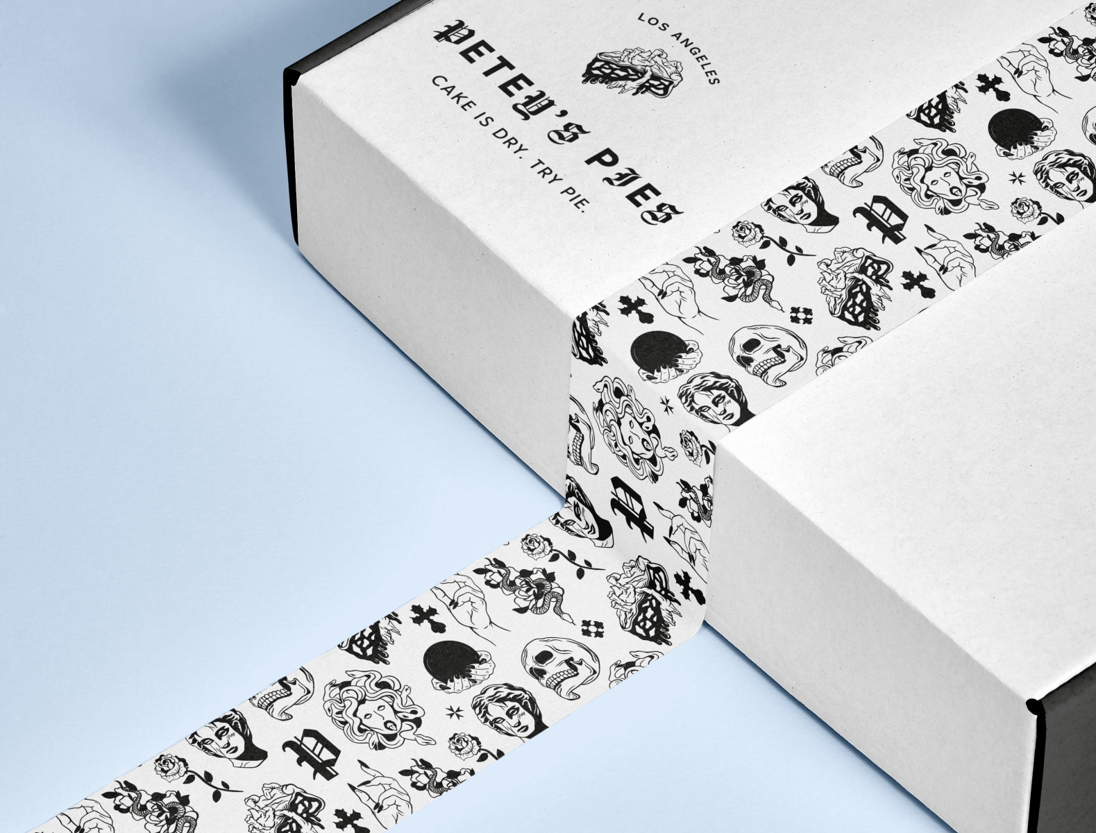 Petey's Pies Pie Bakery Branding Gothic Grungy Logo Illustration by ...