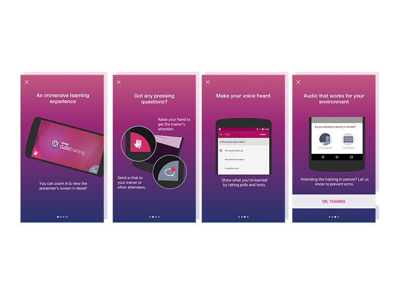 GoToTraining Android Onboarding by Annie Zhou on Dribbble