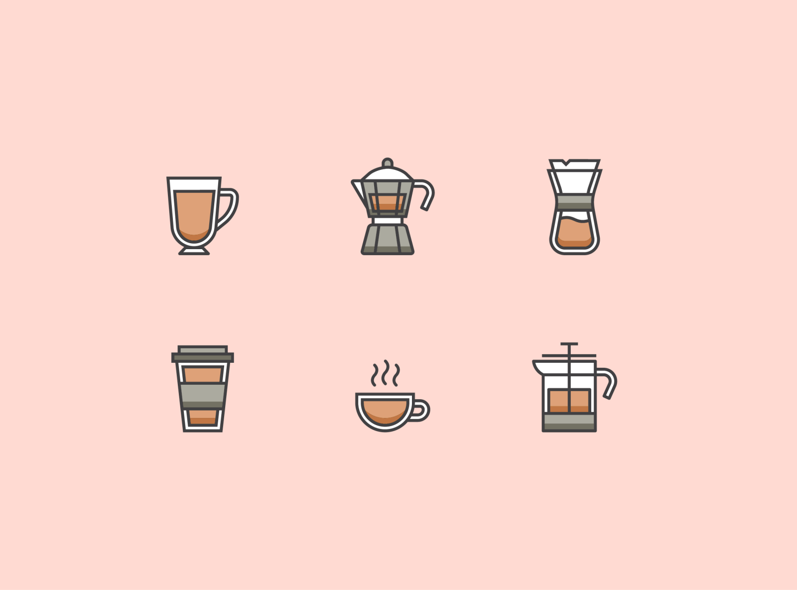 Coffee Icon Set by Sophie Maisonneuve on Dribbble