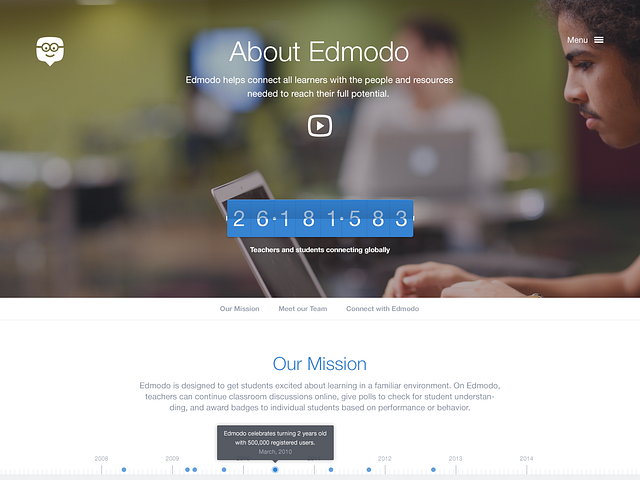Edmodo About Page by Lukas B. for Edmodo on Dribbble