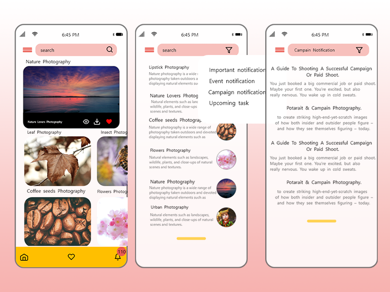 notification and the Filter. by Durga sharma on Dribbble