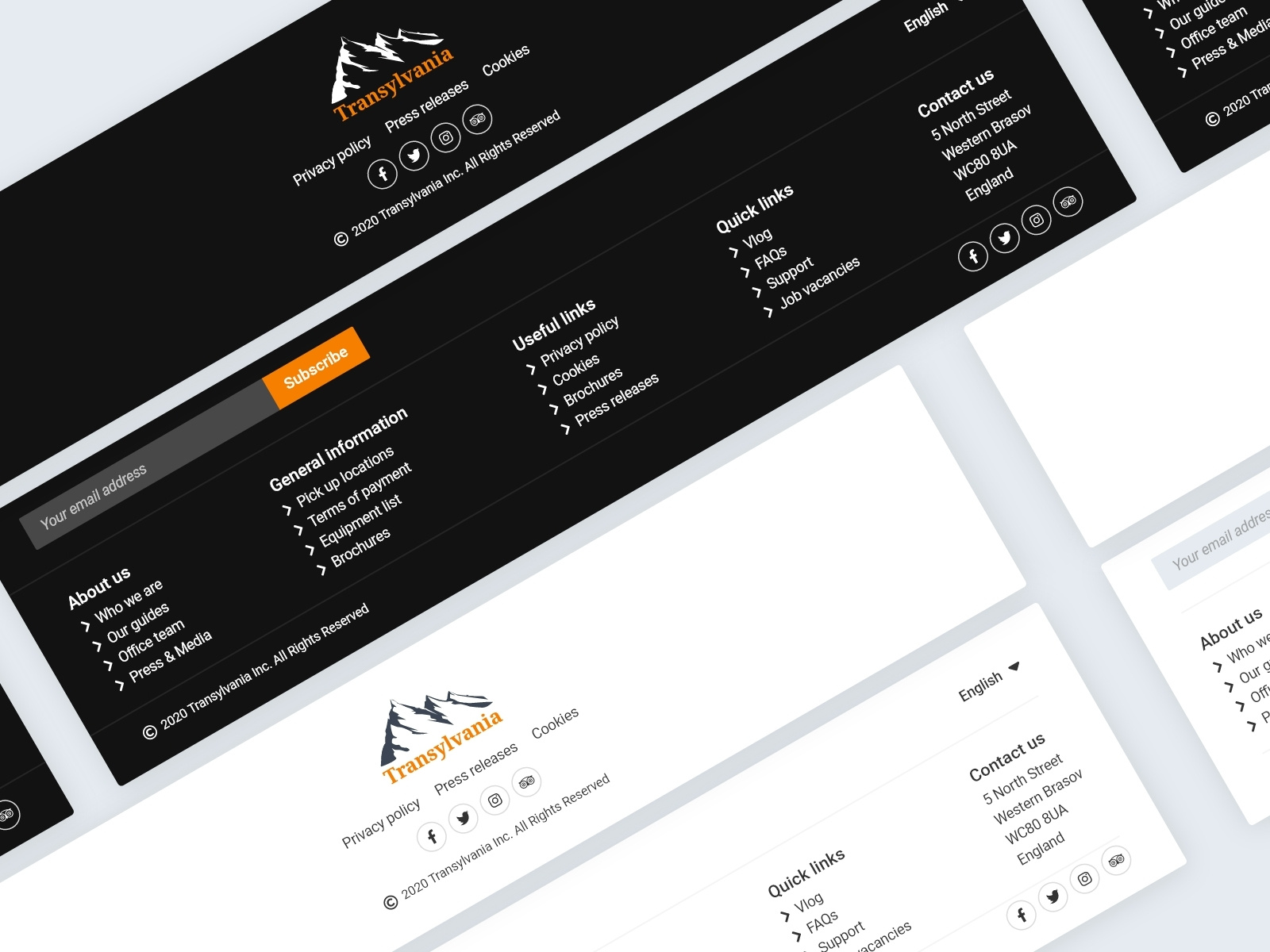 Footer UI Design | UI Components (part 2) by Gabriel Ignat on Dribbble