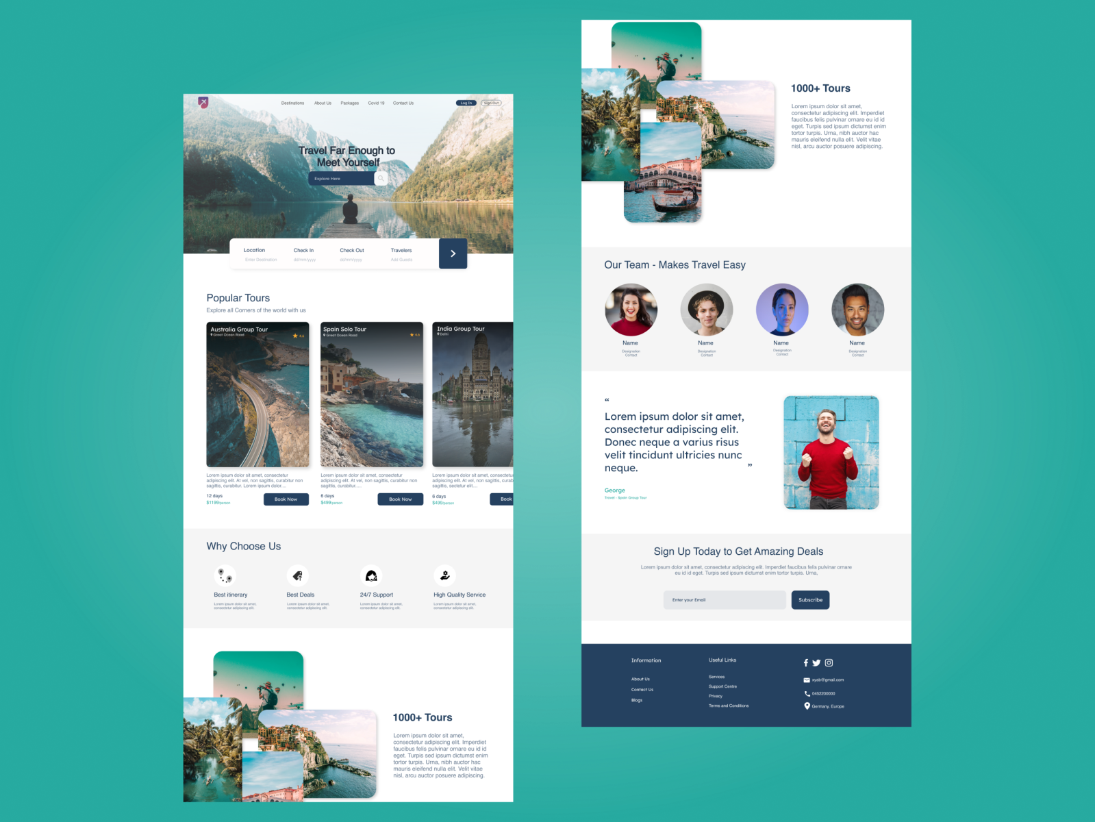 Travel Website Home Page by Aditi Gupta on Dribbble