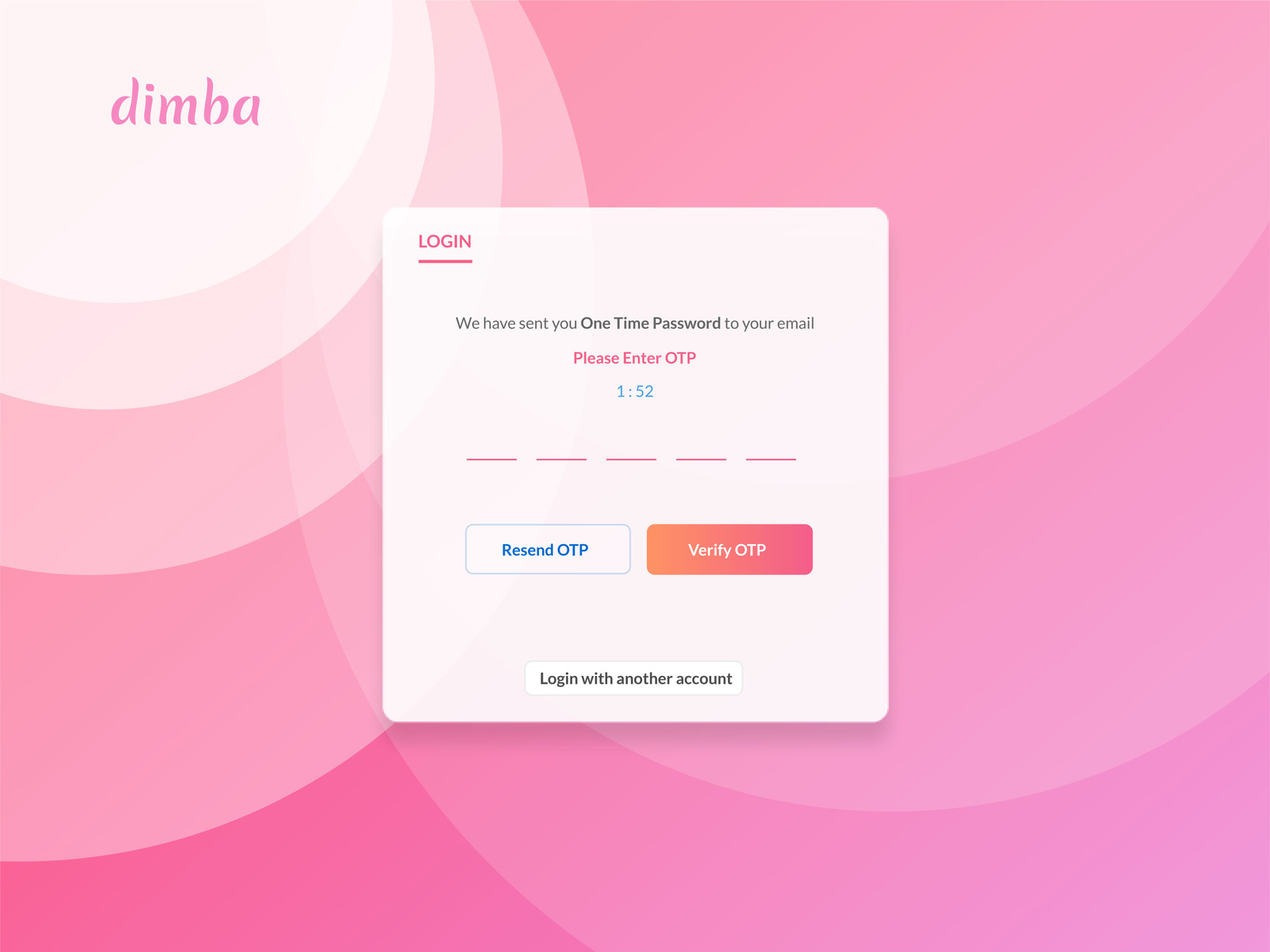Login/OTP Screen using Gradient background by Shekhar Tipparapu on Dribbble