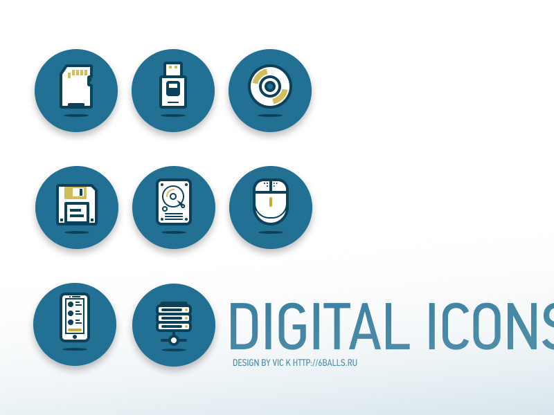 Digital data mini icon set by Vik Kulaev on Dribbble