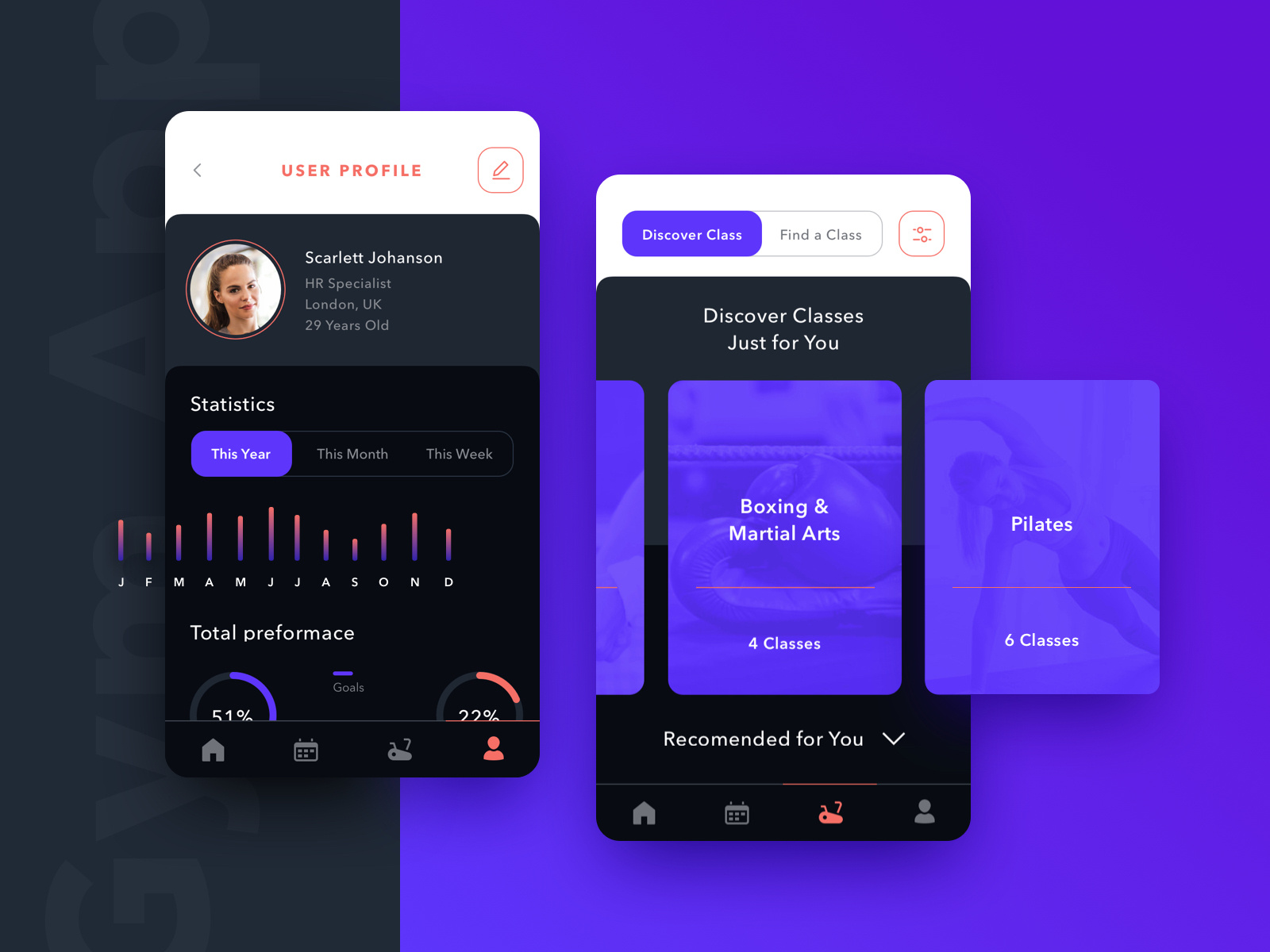 Gym App by Ania Tołoczko on Dribbble