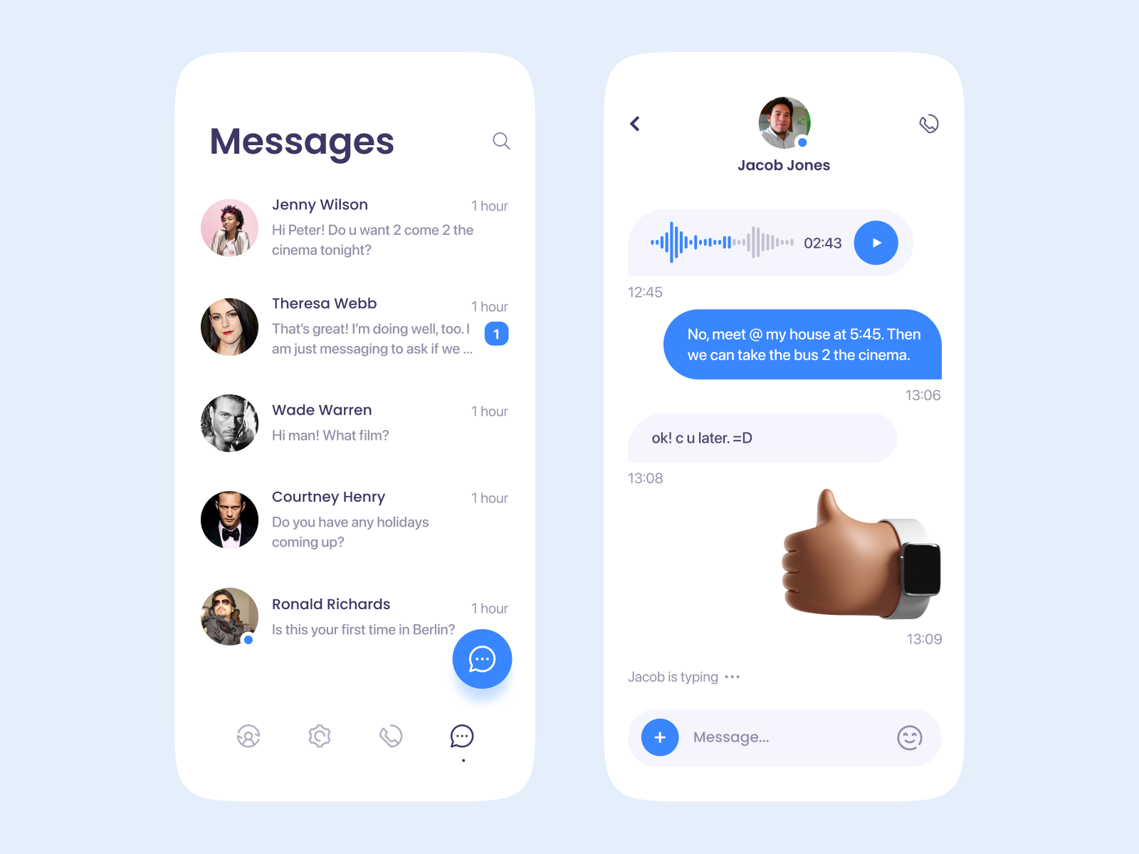 Messenger UI Design by Alex on Dribbble
