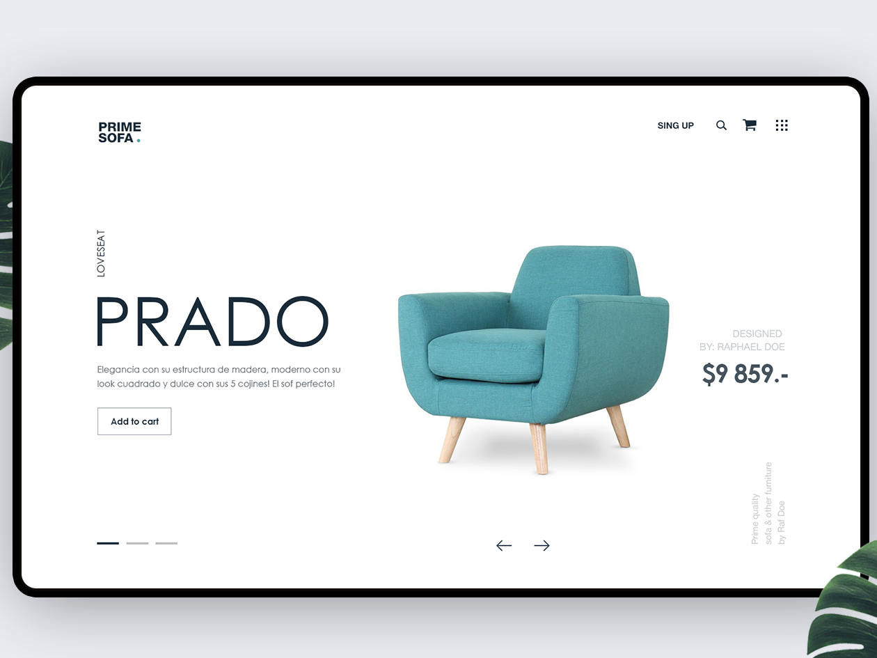 Furniture website by Alex on Dribbble