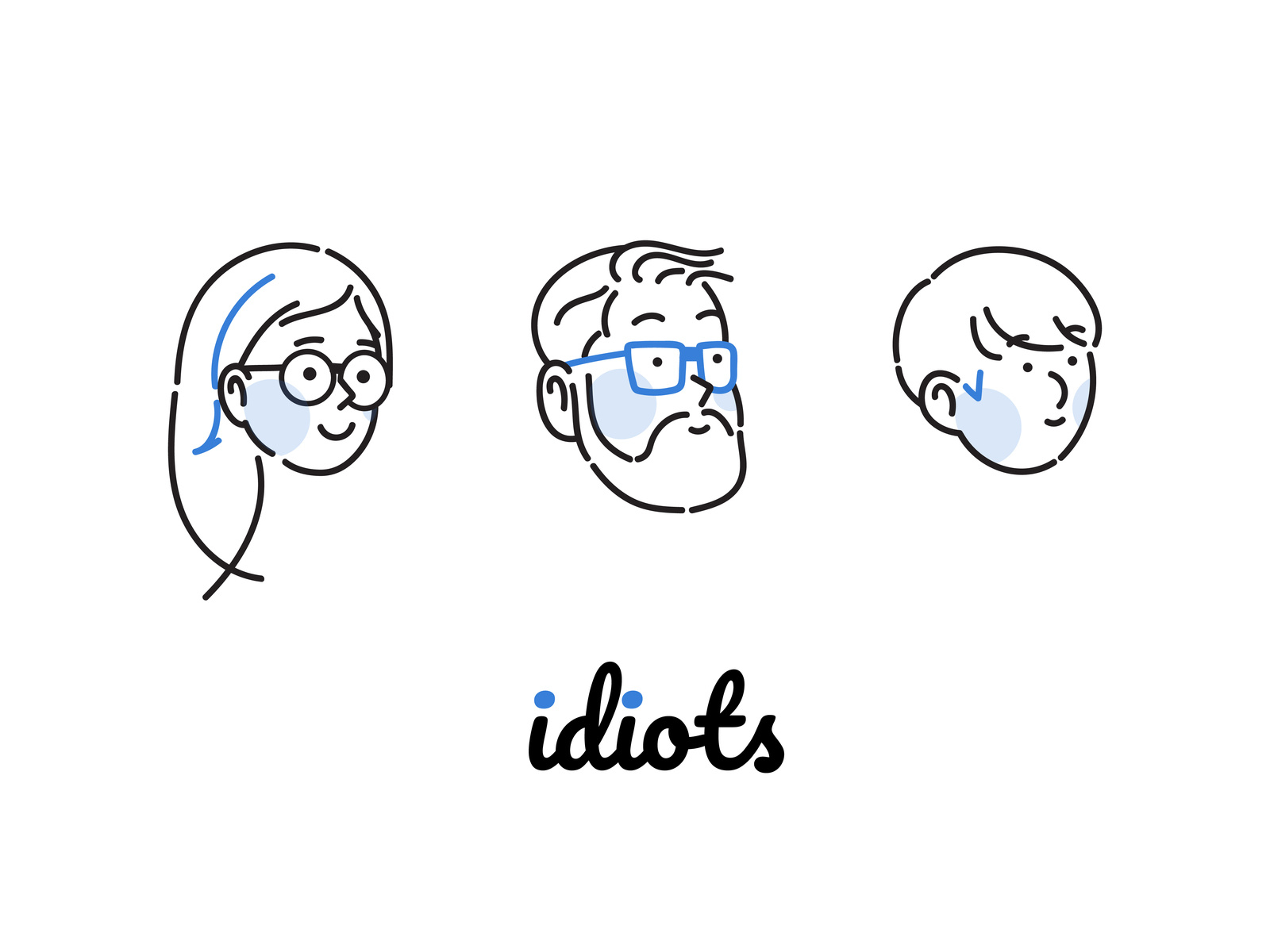 Idiots ( line ver. ) by Joy kim on Dribbble