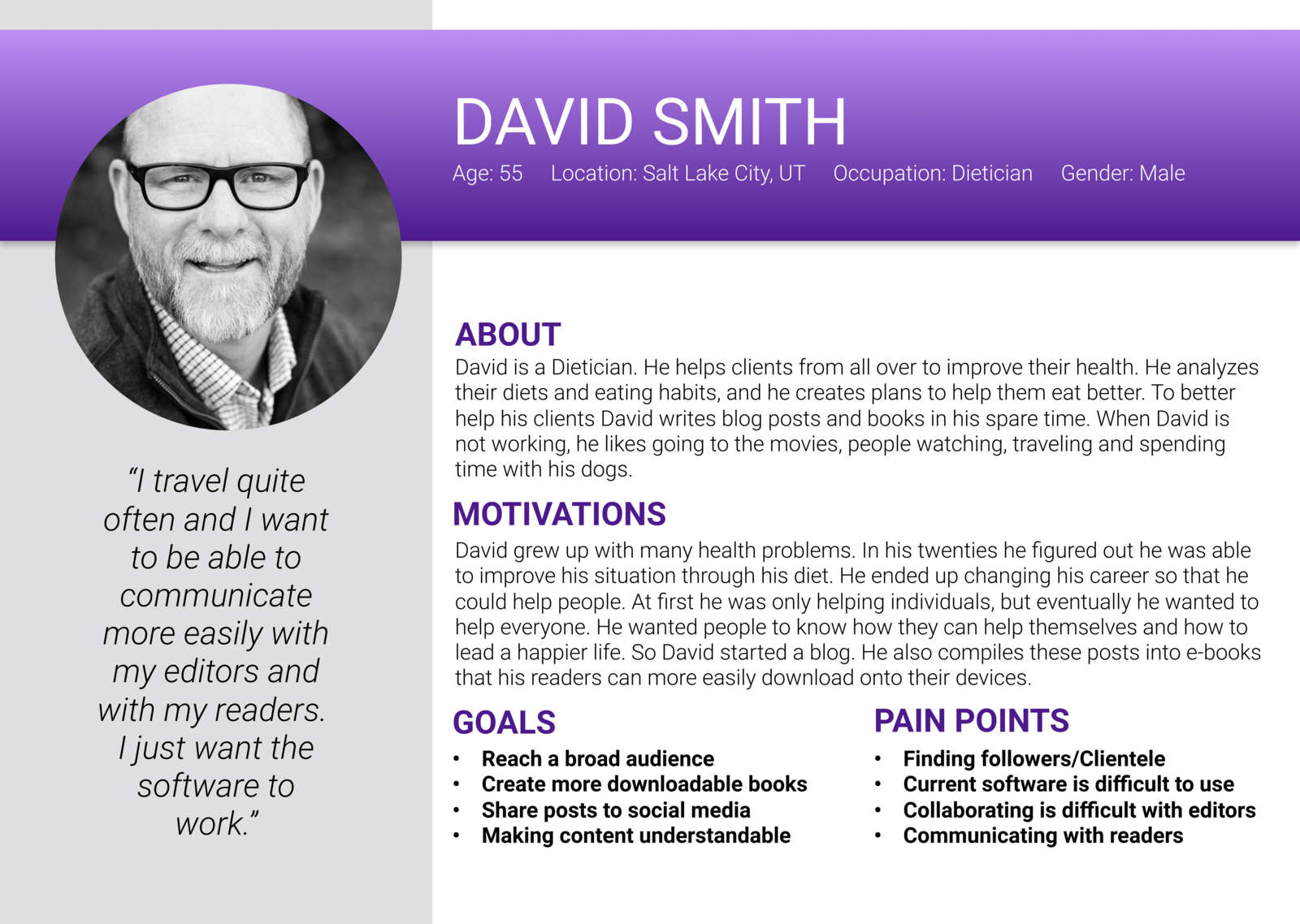 Writing App User Persona by Jessica Bradford on Dribbble