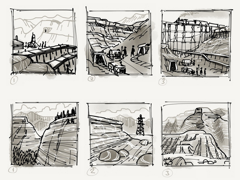 Mining Landscape Architecture Drawing