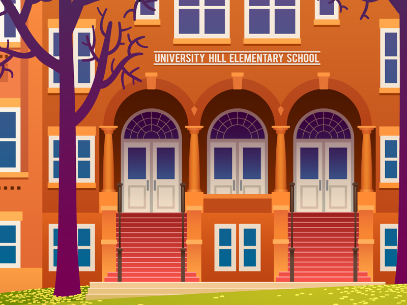 Uni Hill Elem Skool by Steve Lowtwait on Dribbble