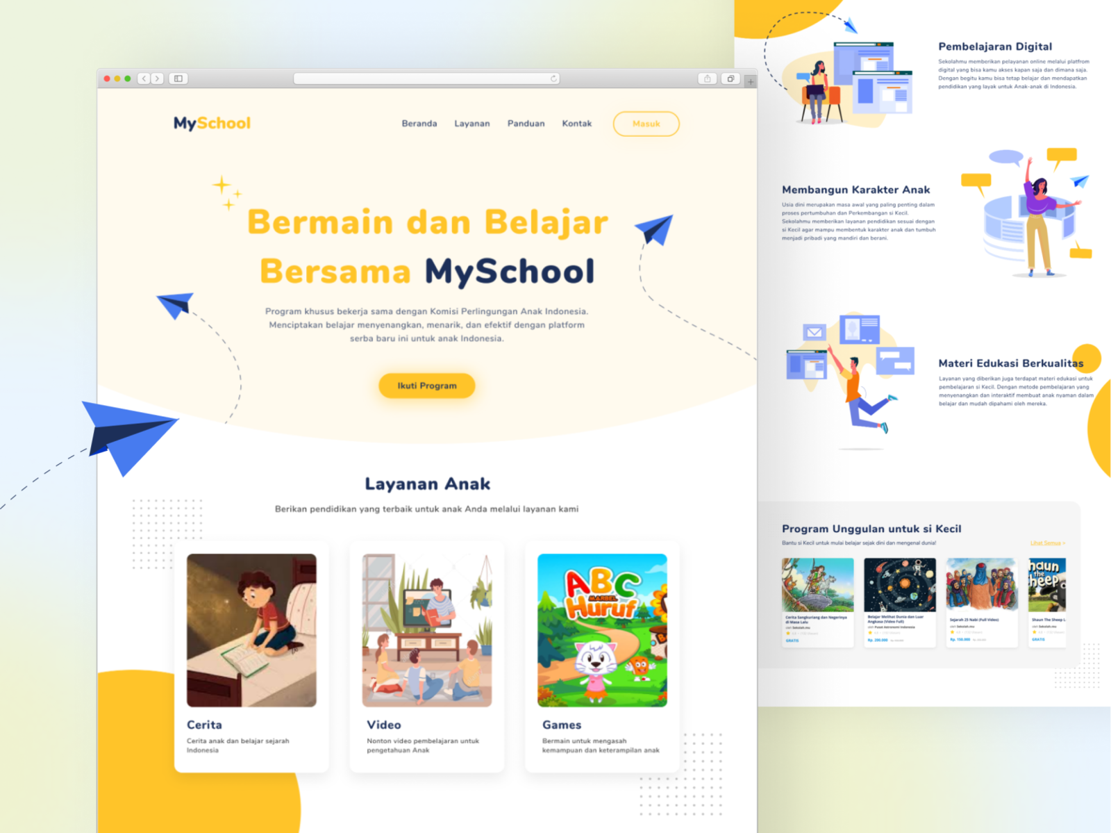 Children school web design by AlFajri on Dribbble