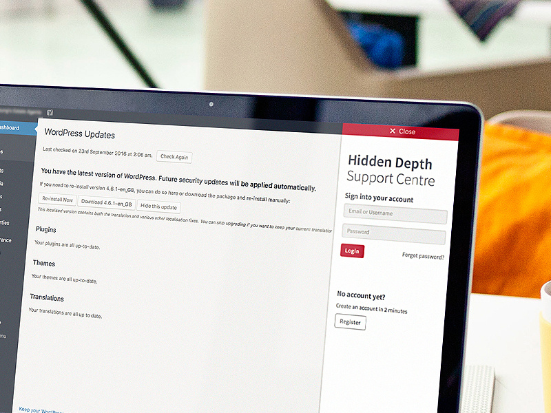 WordPress Support System by Dave Meier for Hidden Depth on Dribbble