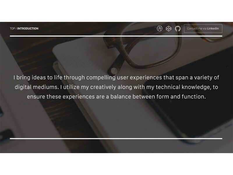 Portfolio 2015 | Website - Introduction Mockup by David Lewis Thomas on ...