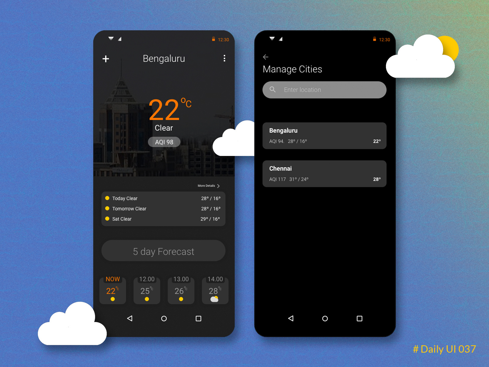 # Daily UI 037 / Weather by A P Simon Dsilva on Dribbble