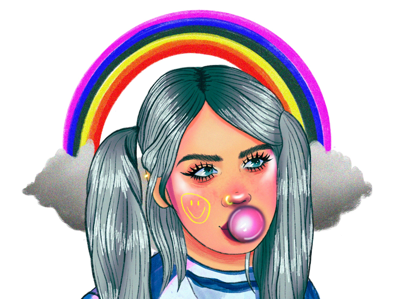 Bubble gum rainbow by Rafaela Aristodimou on Dribbble