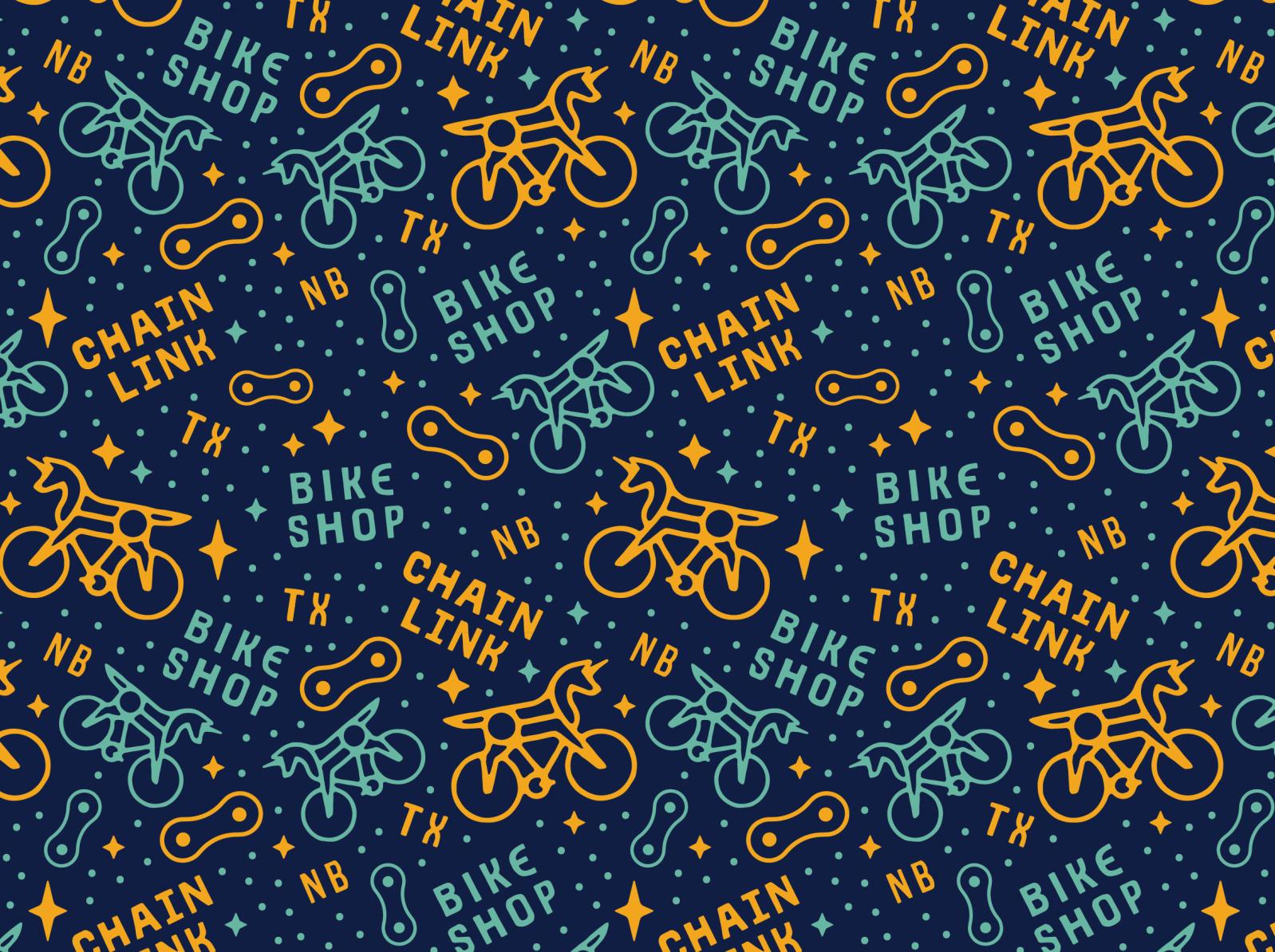 Chain Link Bike Shop - Pattern by Marina Nolen on Dribbble