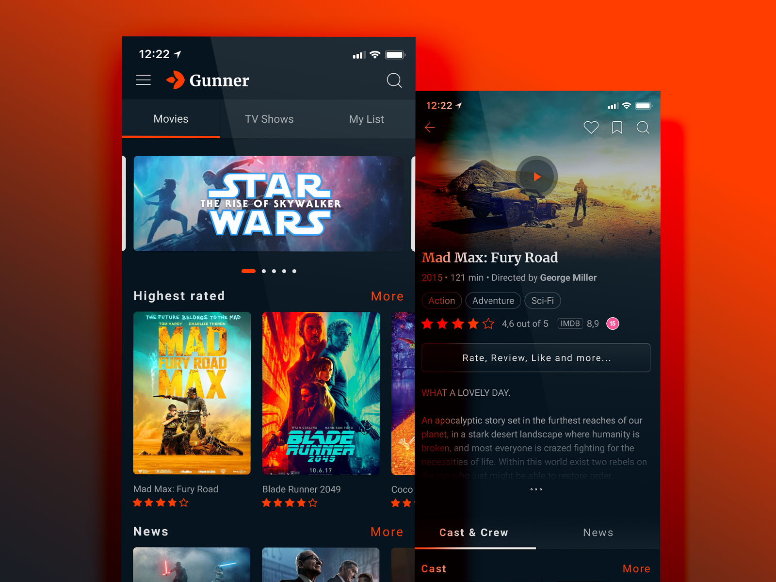 Movie App (shot 1 out of 2) by Lorenzo Mariotto on Dribbble