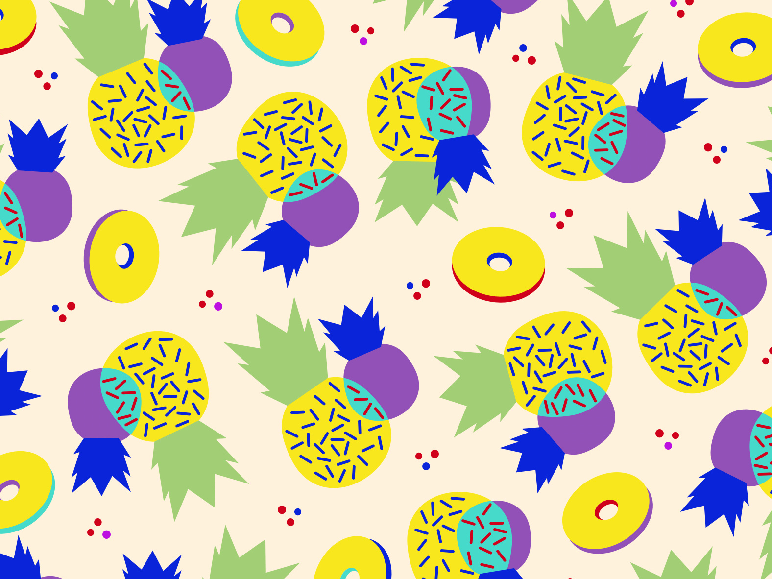 Disco Pineapple Pattern. by Valentina Salvi on Dribbble