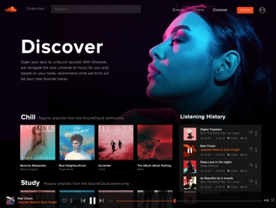 SoundCloud UI/UX Black Theme by Digital Web London on Dribbble