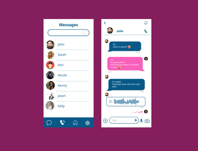 Direct messaging app by Heyam on Dribbble