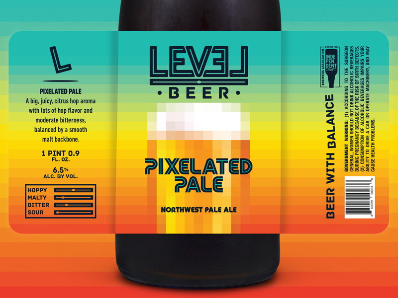 Level Beer - Pixelated Pale Label by Jeremy Backer on Dribbble