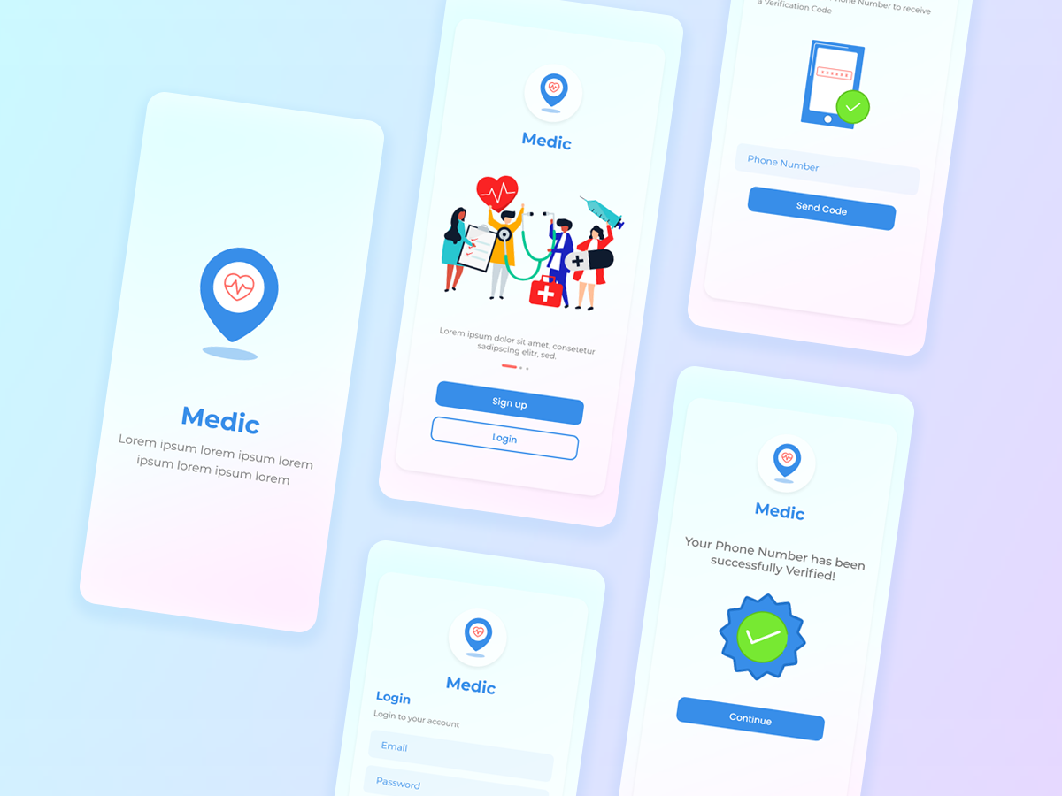 Medical App Initial Screens by Attiqa Naz™ on Dribbble