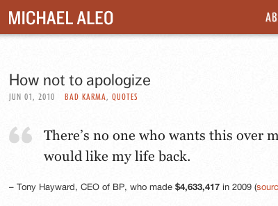 Revision 16^23 by Michael Aleo on Dribbble