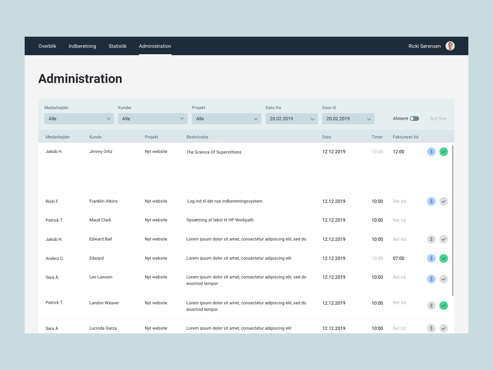 Admin panel by Jakob for Pandi Web on Dribbble