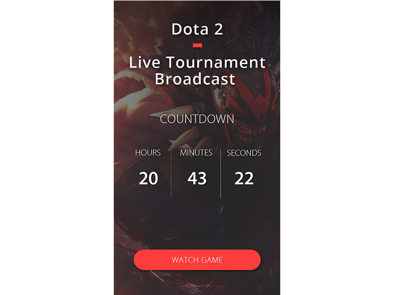 Countdown timer - Dota2 by Aleksandar Kojovic on Dribbble