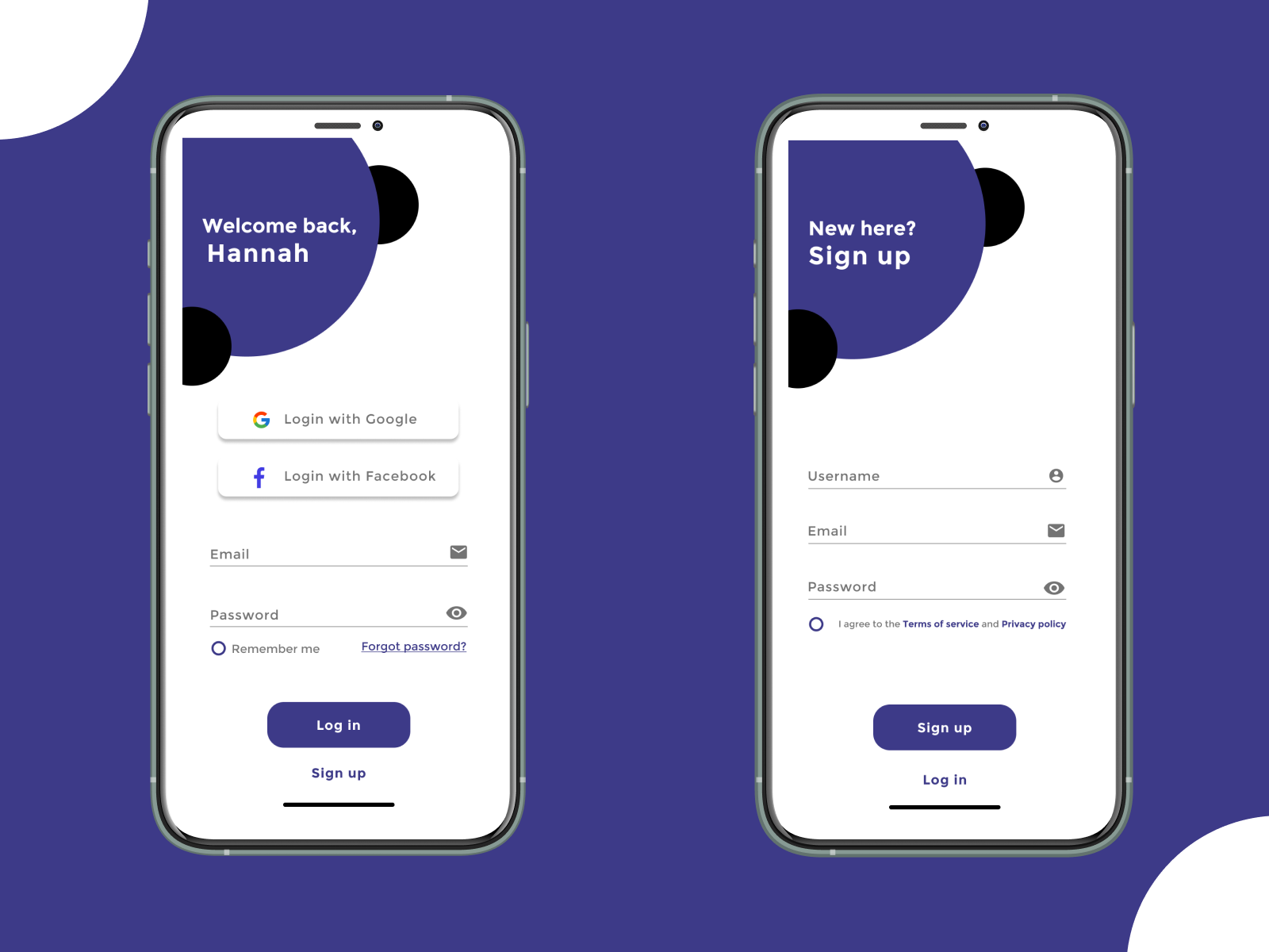 Login/Sign Up Pages by Usman Adepoju on Dribbble