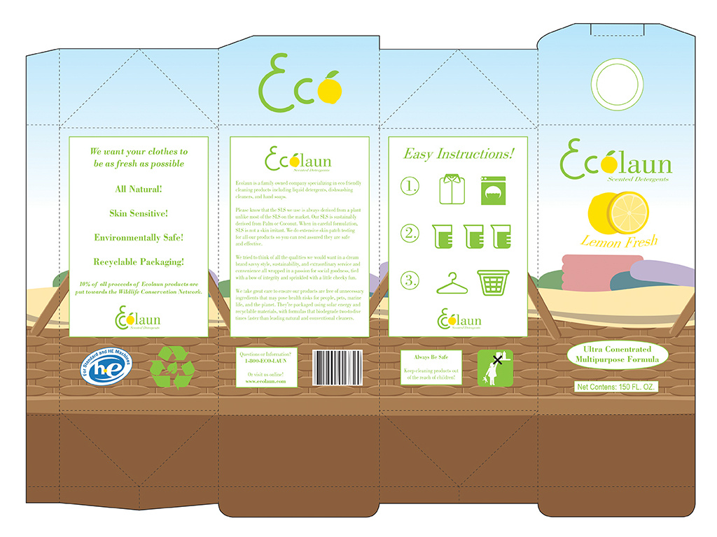 Ecolaun Package Illustration by Rachael Busher on Dribbble