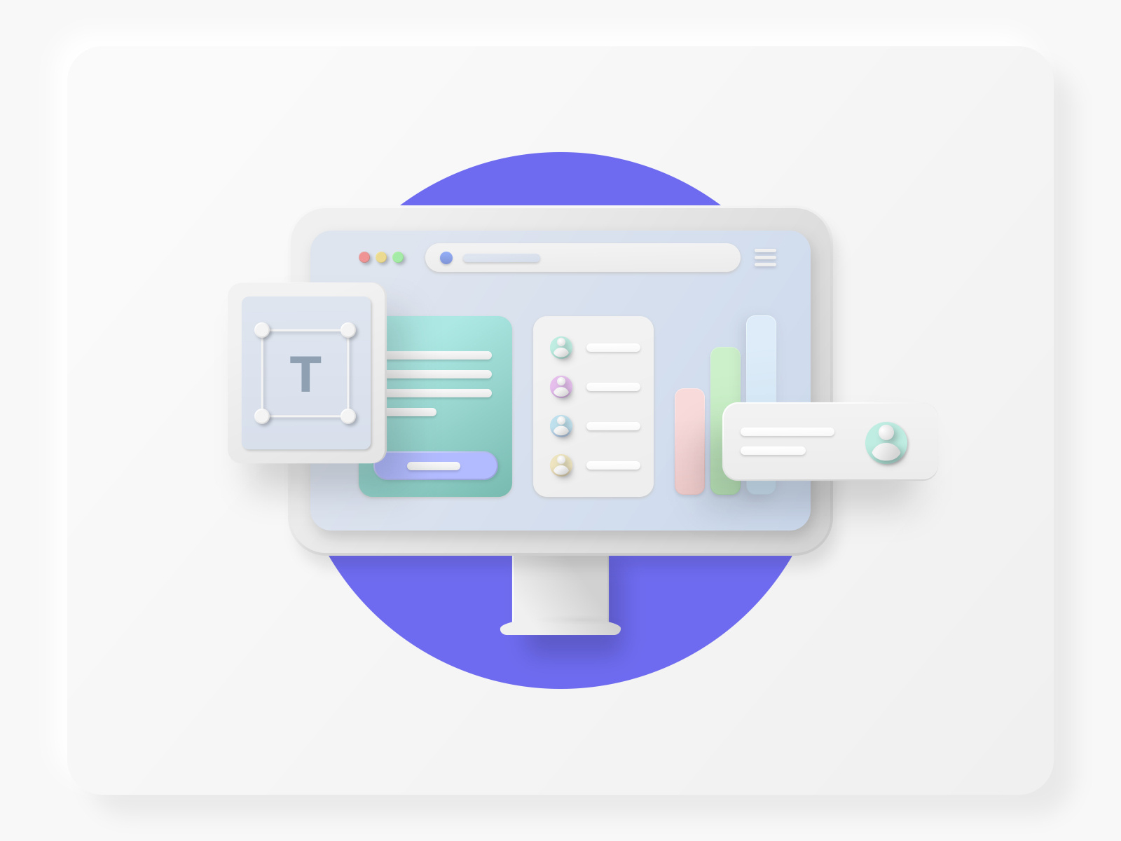 3D dashboard illustration by Algirdas Jasaitis on Dribbble