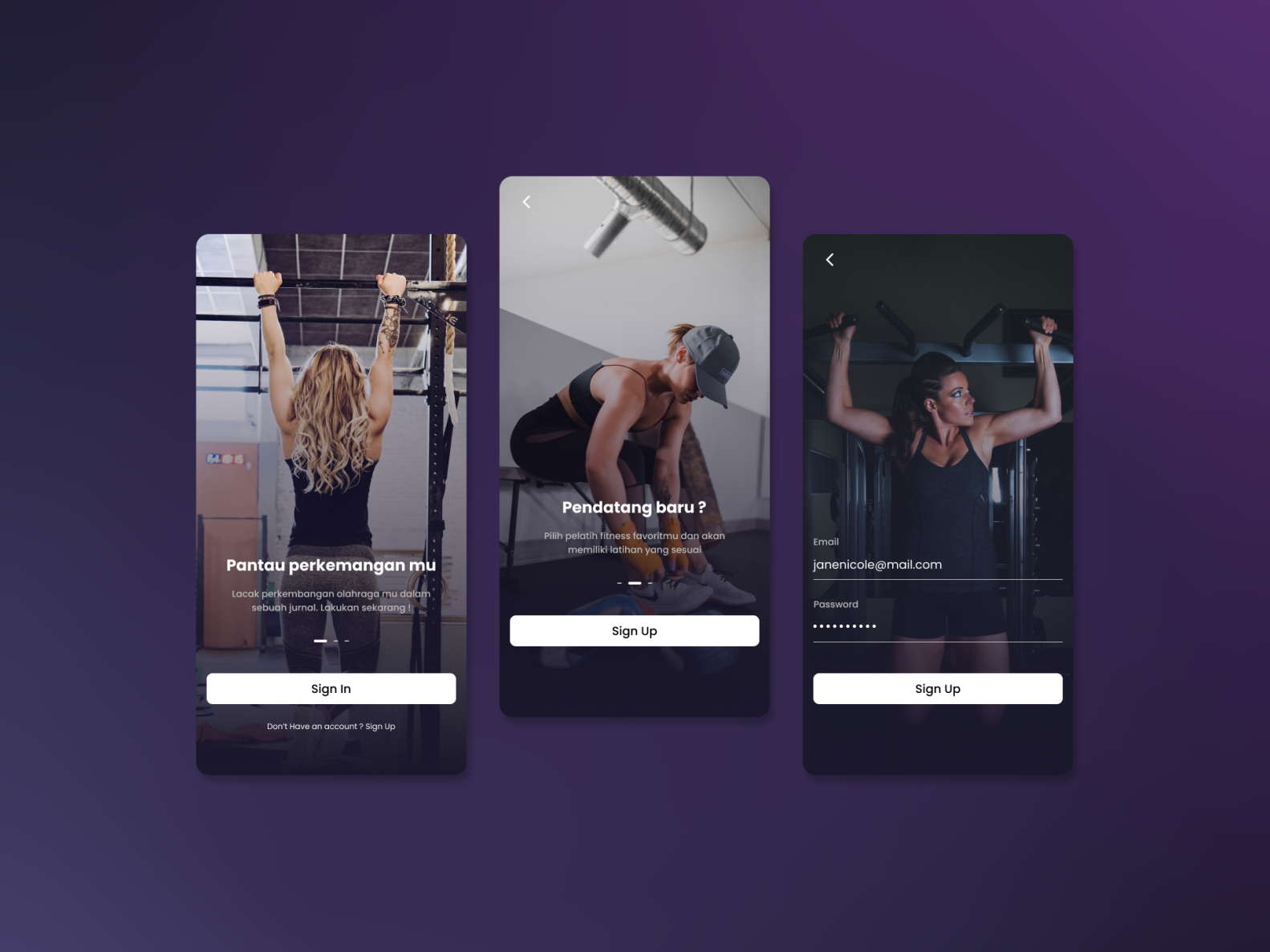 Fitness Sign Up Screen by Araiy Khairy on Dribbble