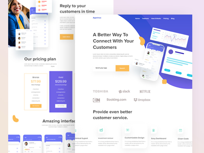 App Landing Page Design V1 by Nabil mahmud for UI Deft on Dribbble