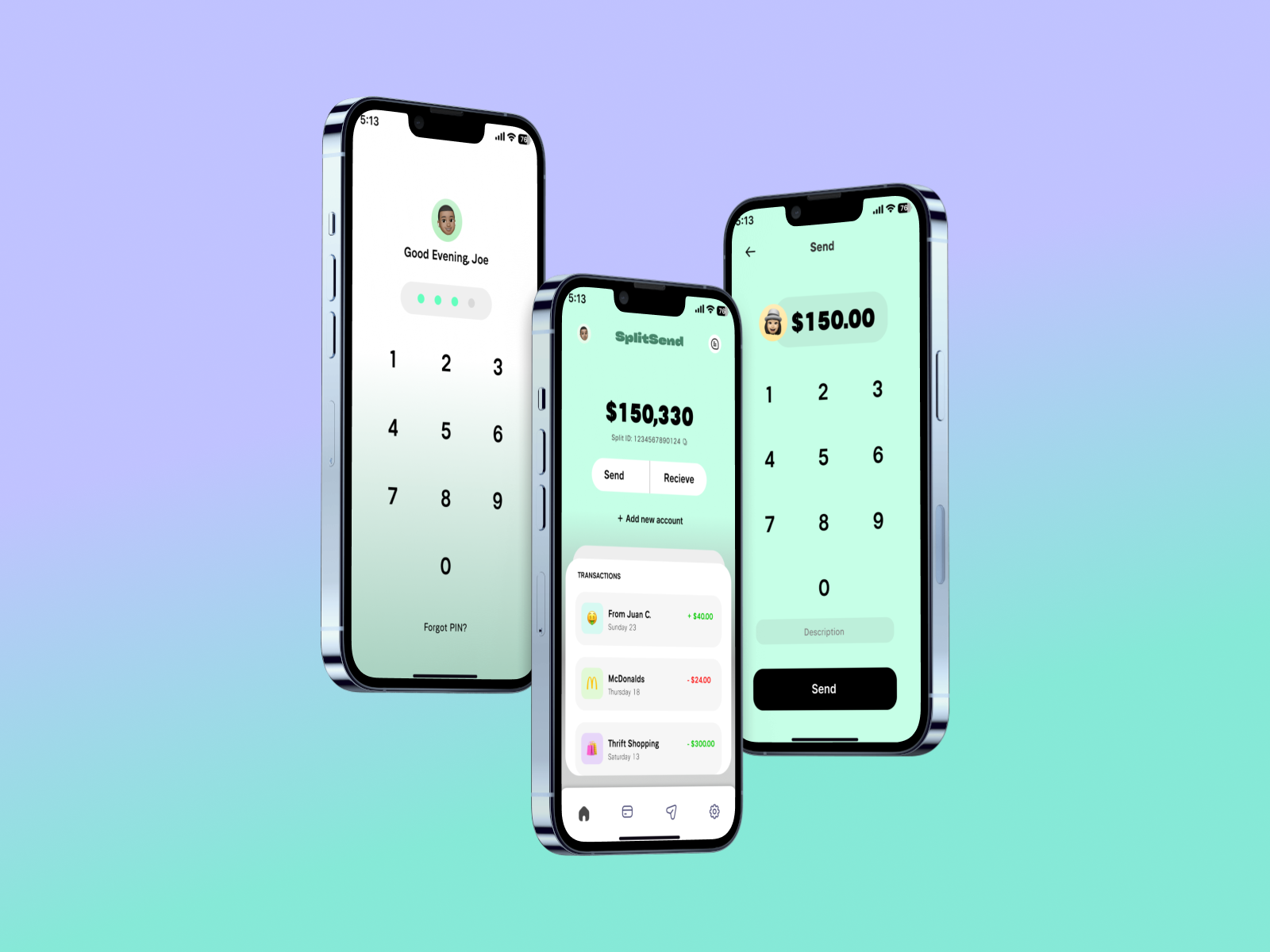 SplitSend: a P2P banking app by Austin Alex on Dribbble