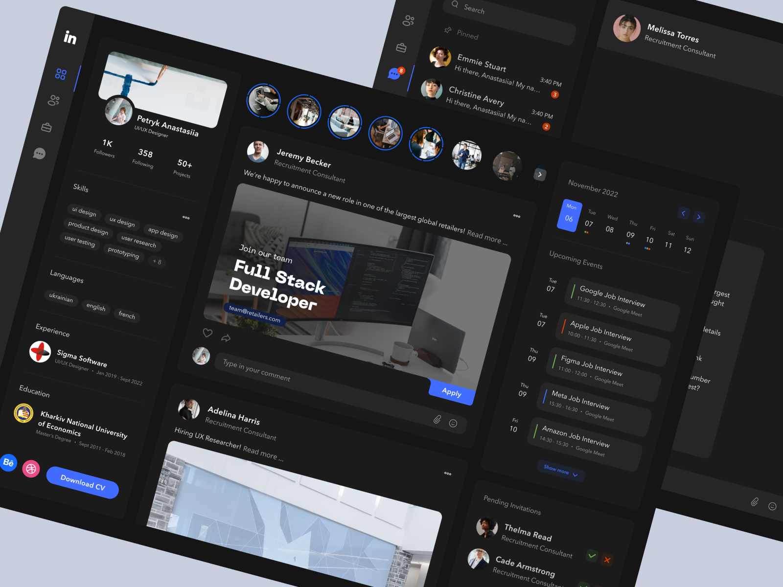 LinkedIn Web App Design Concept by Anastasiia Petryk 🇺🇦 on Dribbble