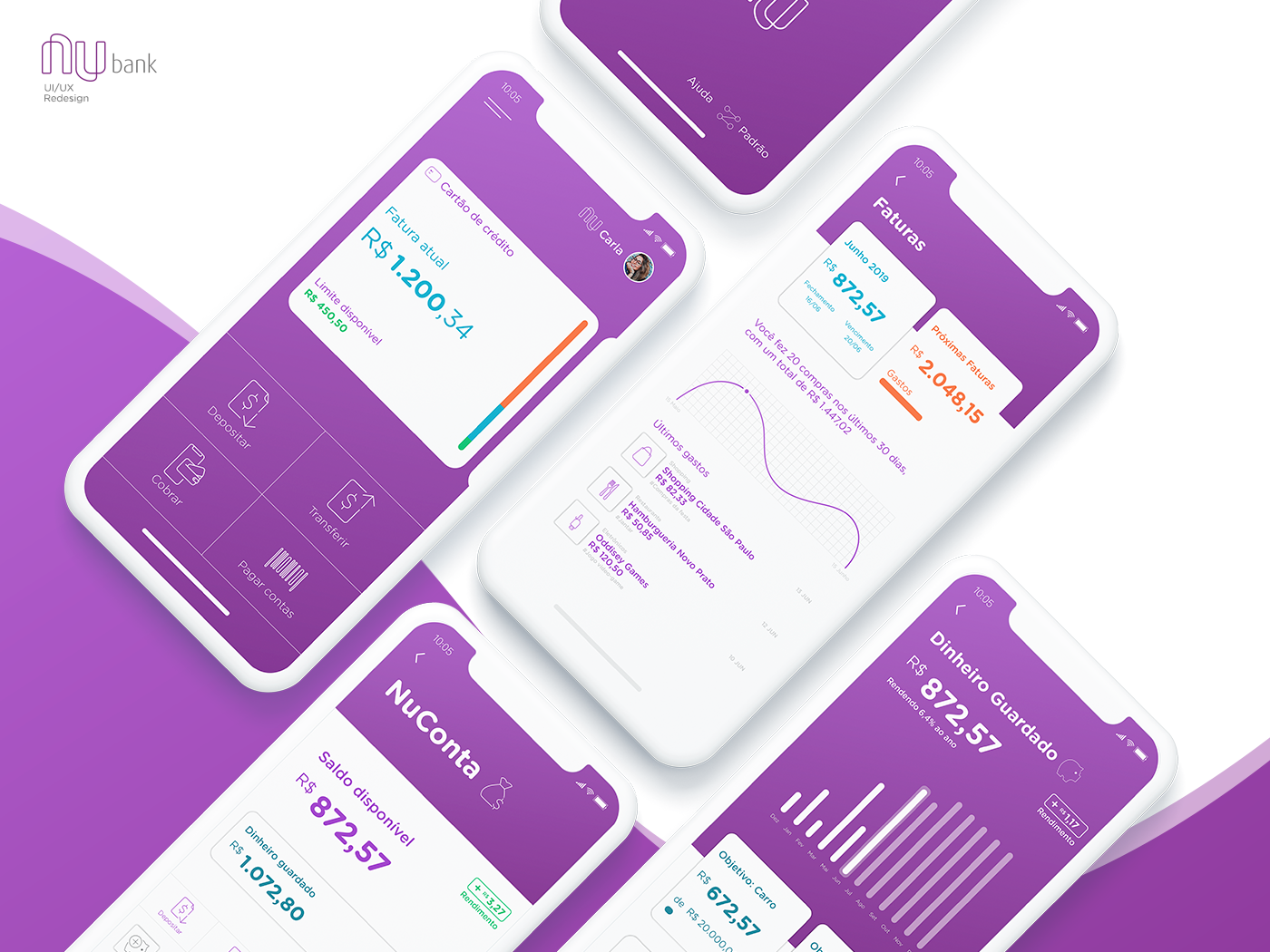 Nubank UI/UX Redesign App by Caio Beraldi on Dribbble