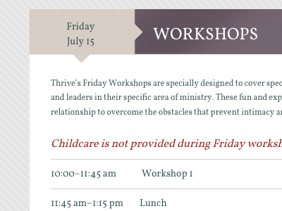 Thrive Schedule by Dino Gilley on Dribbble