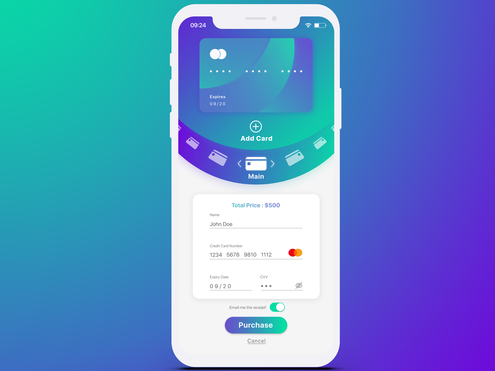 IOS Credit Card Checkout - DailyUI #2 by Albert Antonio on Dribbble