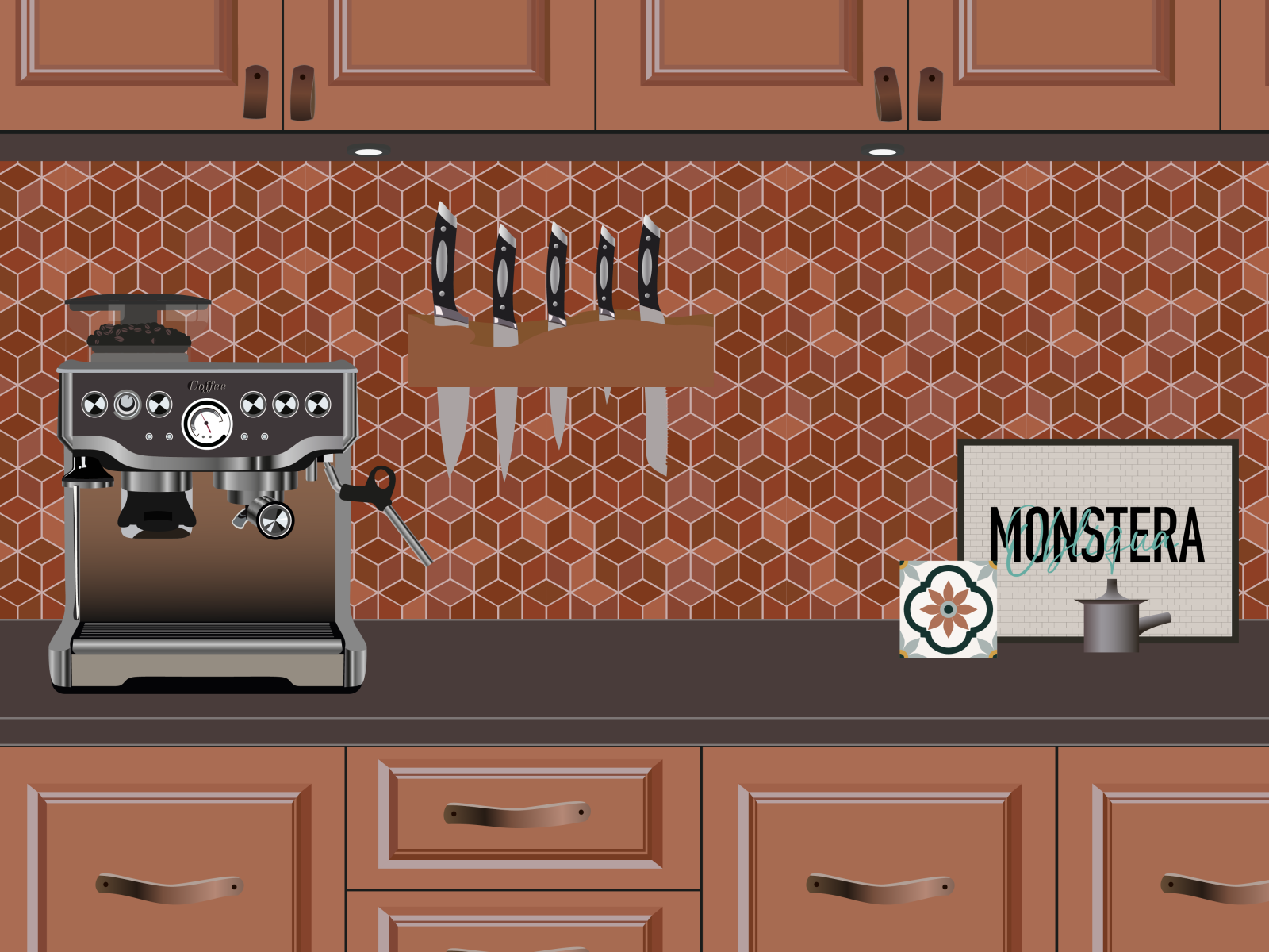 Kitchen vector illustration 3 by Guppys Studio on Dribbble