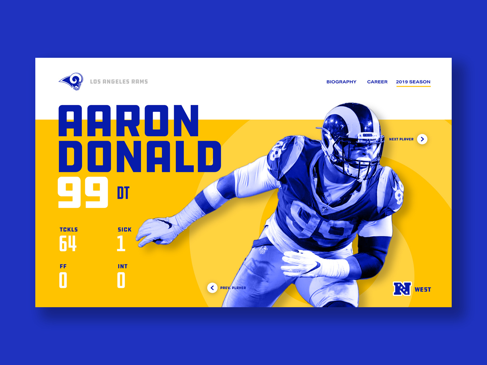 Rams Website UI – Donald by Robert Vidaure on Dribbble
