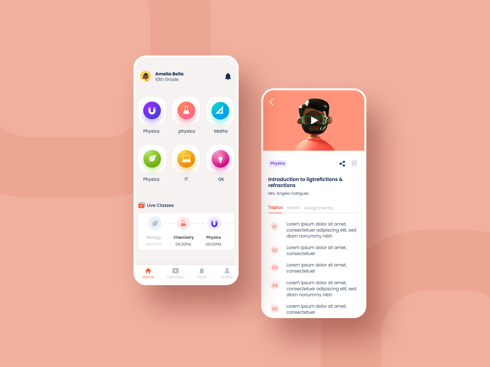 Education App UI by Rashi Raziq on Dribbble