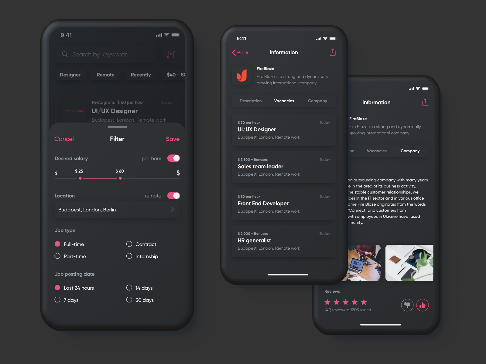 Job App (Dark mode) by Artem for LANARS on Dribbble