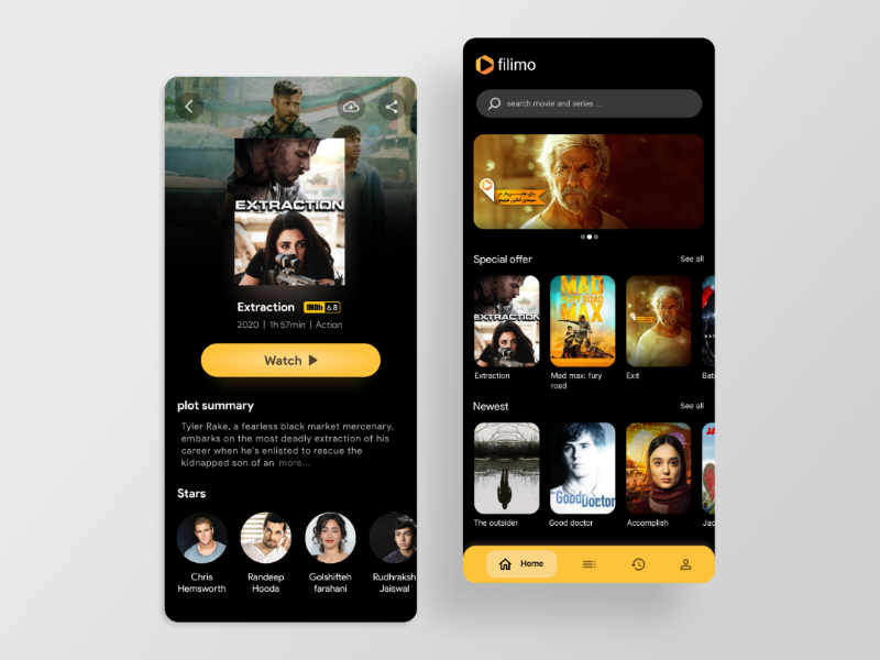Filimo app redesign by Aref Mehdipour on Dribbble